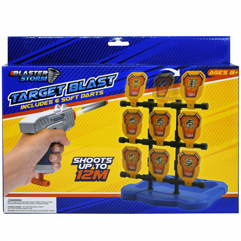 Blaster Storm Target Blast Game with 9 targets, Includes 6 Soft Darts ...