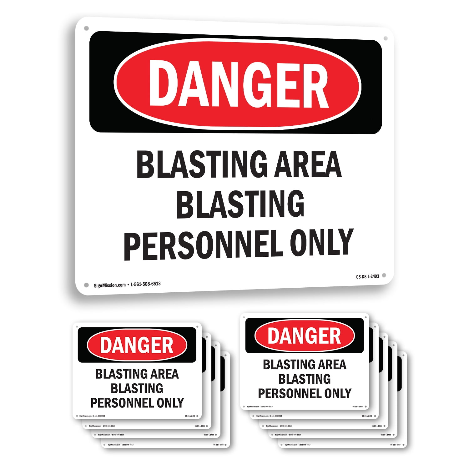 Blasting Area Blasting Personnel Only OSHA Danger Rigid Plastic Sign 10 ...