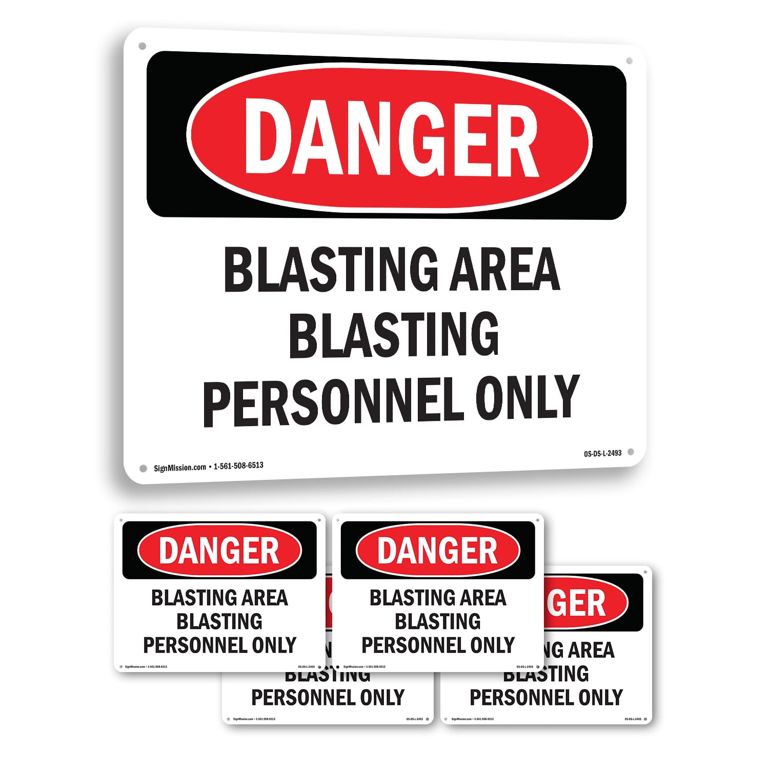 Blasting Area Blasting Personnel Only OSHA Danger Rigid Plastic Sign 24 ...