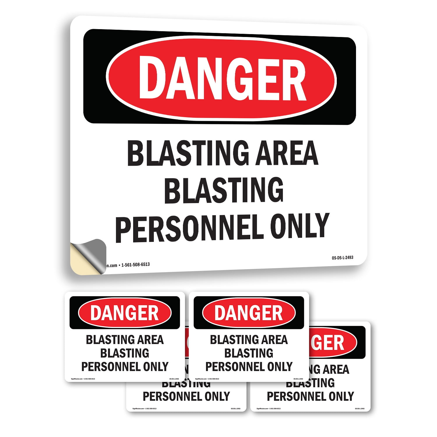 Blasting Area Blasting Personnel Only OSHA Danger Vinyl Decal Label 10 ...