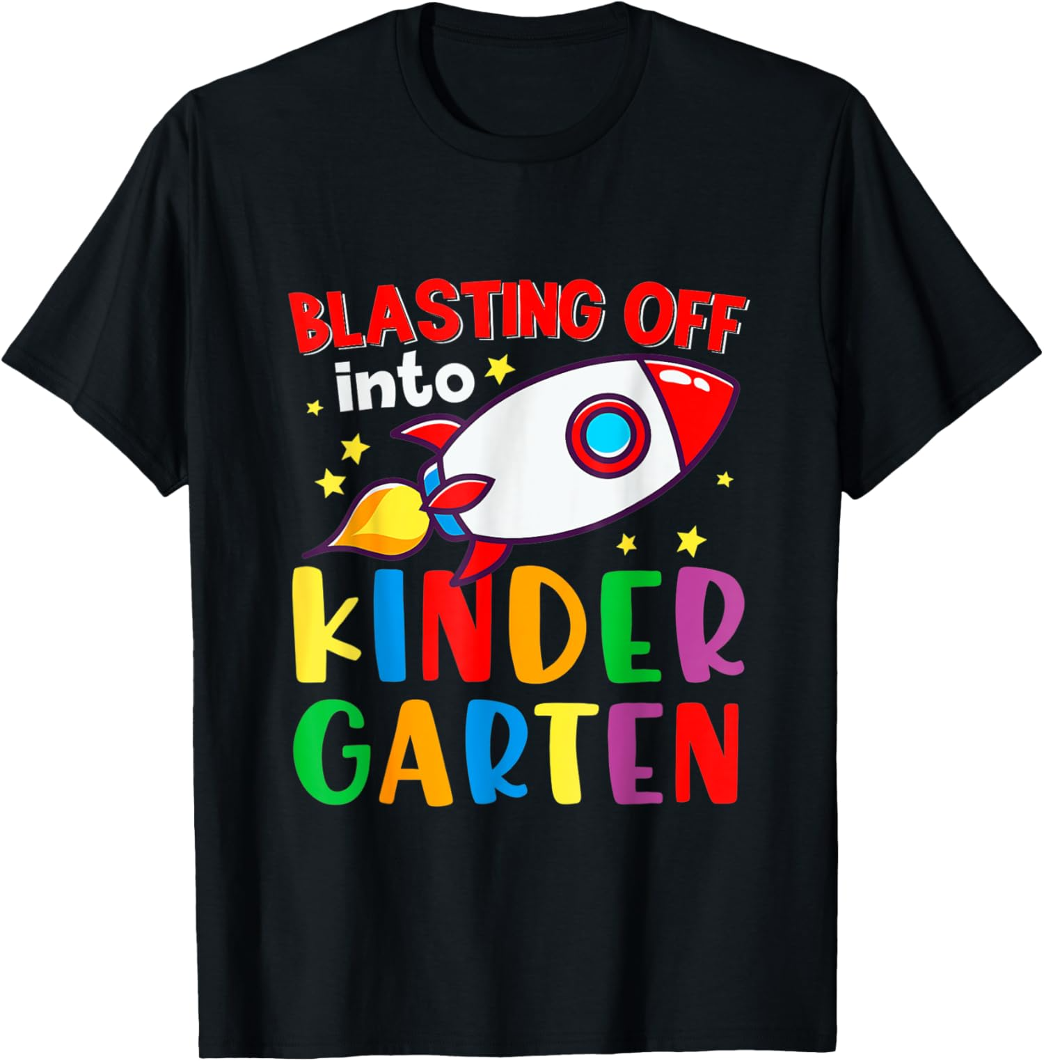 Blasting Off Into Kindergarten Funny Back To School Boys Kid T-Shirt ...