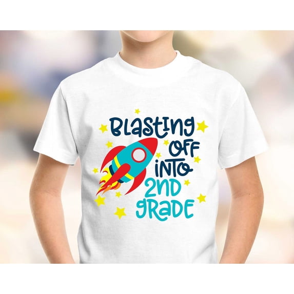 Blasting off into Second Grade Shirt 2nd Grade TeeFunny School ...