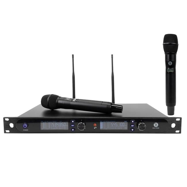 Blastking MHU402R Rack-Mount Dual Handheld UHF Wireless Microphone ...
