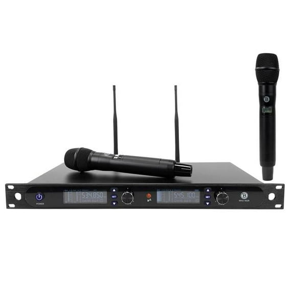 Blastking MHU402R Rack-Mount Dual Handheld UHF Wireless Microphone ...