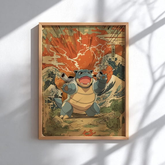 Blastoise Fan Art Poster – Pokemon Wall Art Print 16x24 UNFRAMED ...