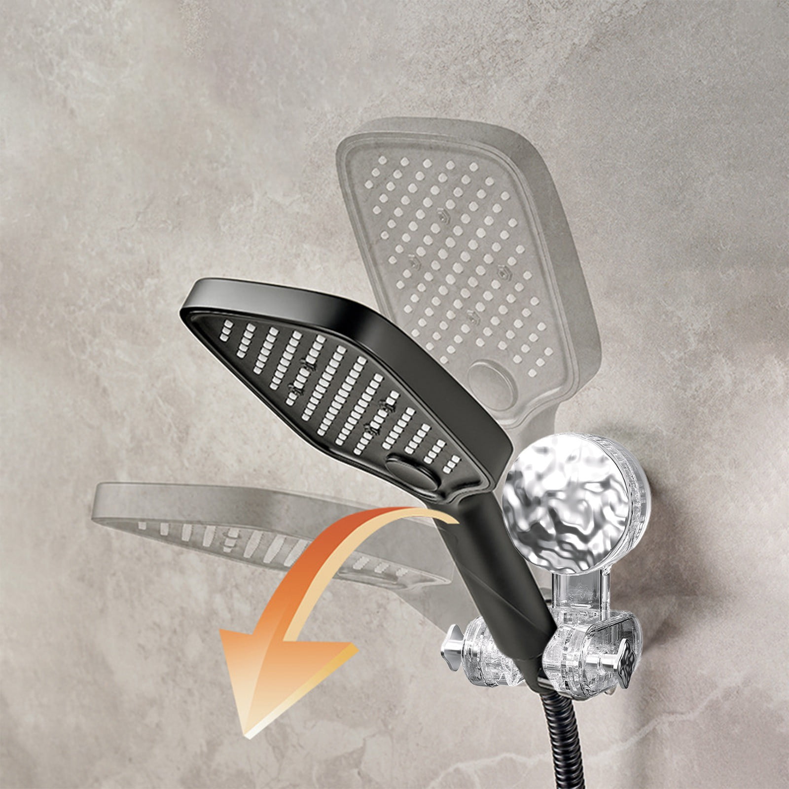 weibbin Integrated Suction Adjustable Shower Head Holder, No Drill ...
