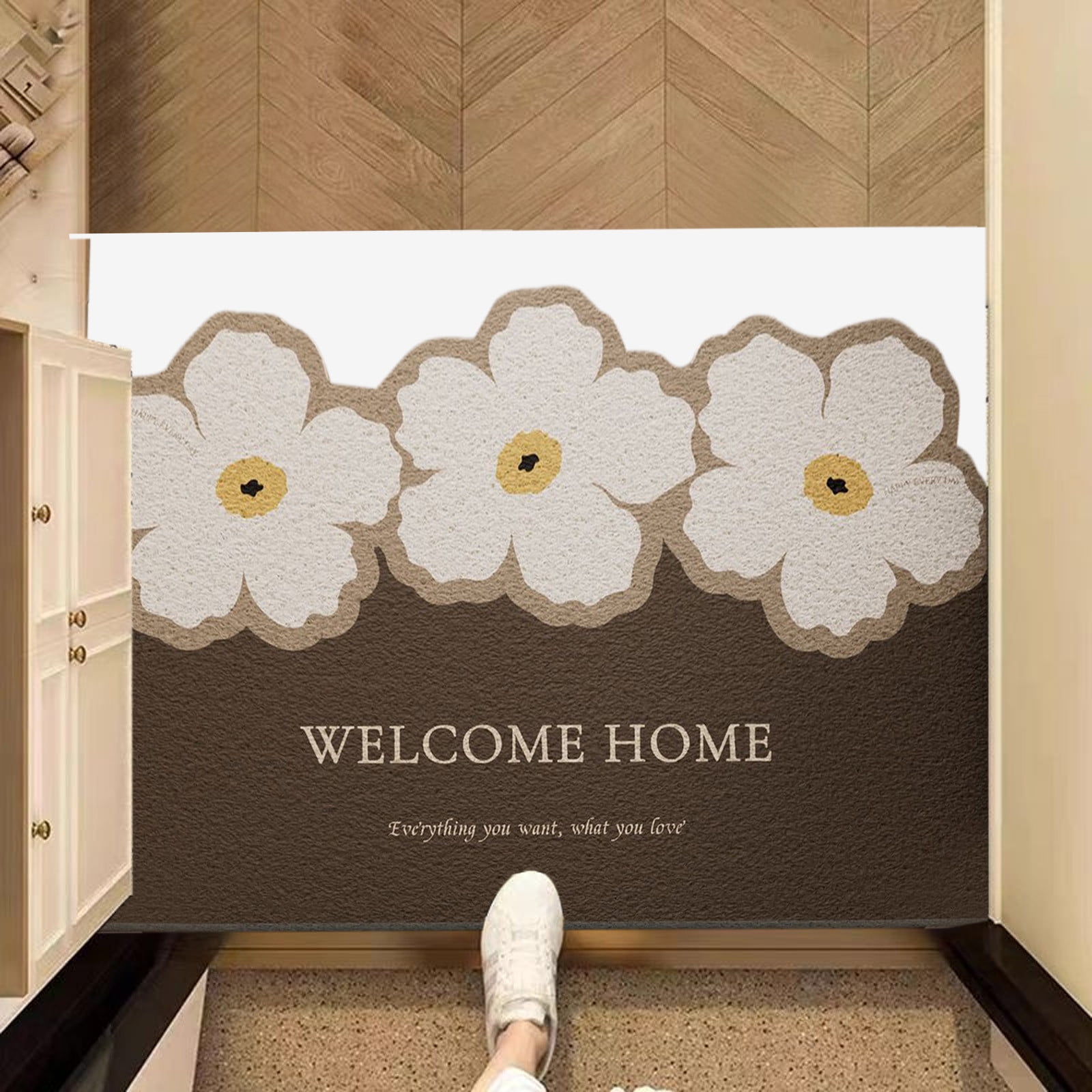 weibbin Silk Mat, Absorbent Muddy Dirt Resist Welcome Entryway Door ...