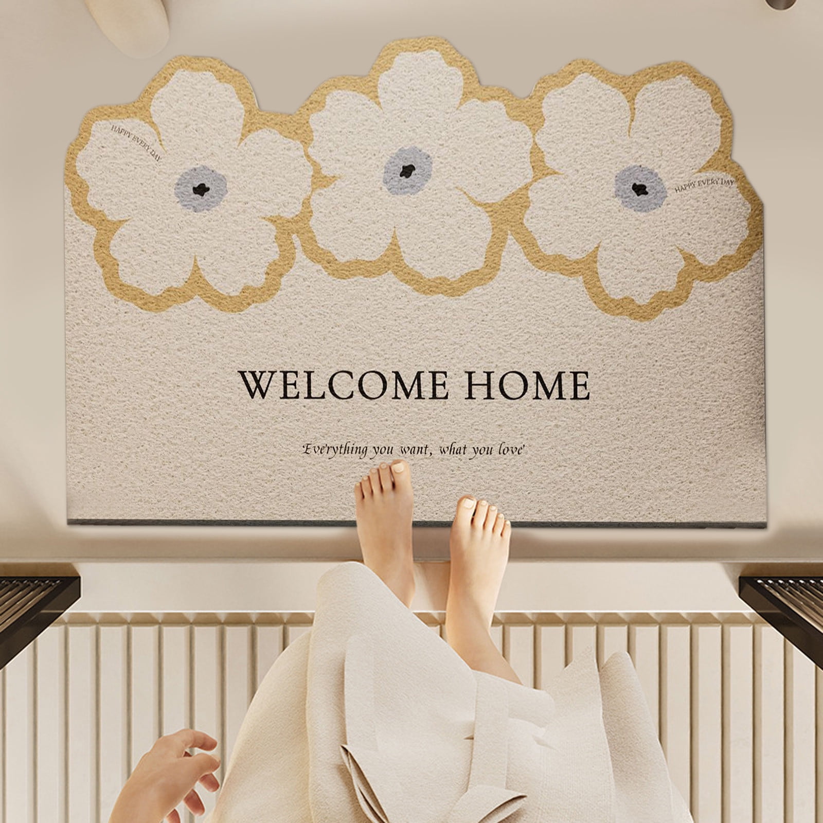 Blateno Silk Mat, Absorbent Muddy Dirt Resist Welcome Entryway Door ...