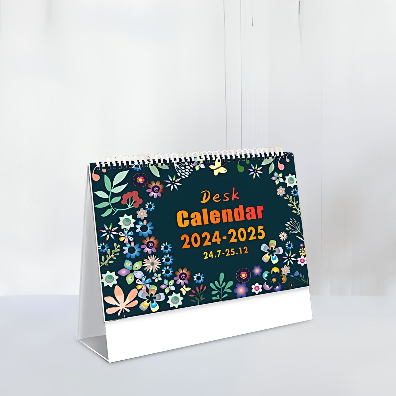 weibbin Small 2024-2025 Desk Calendar with Stickers - Runs from 2024 ...