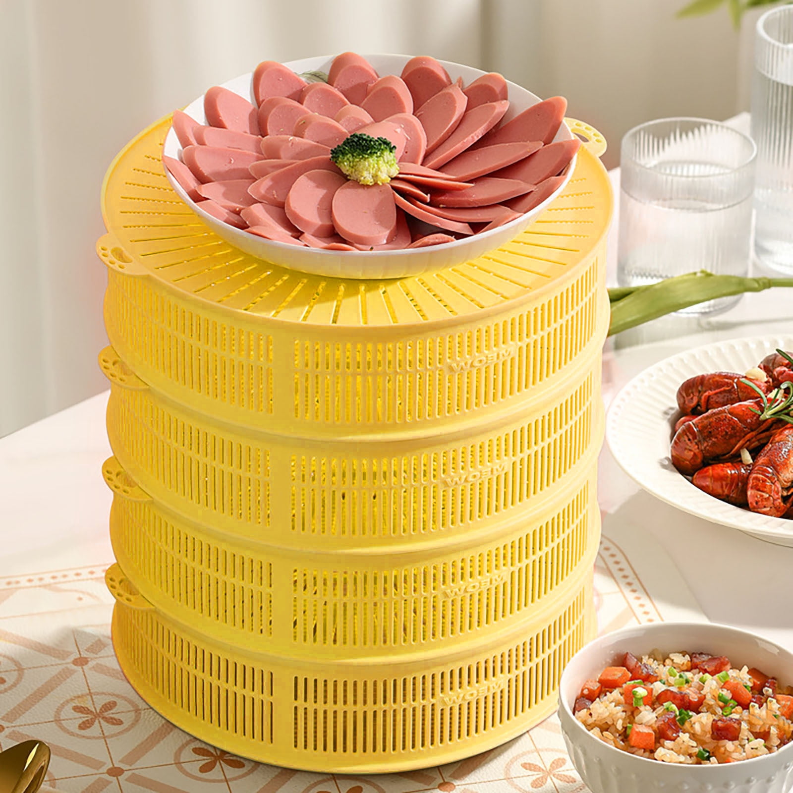 Blateno Stacked Hollowed Out Vegetable Cover With Cover Multi ...