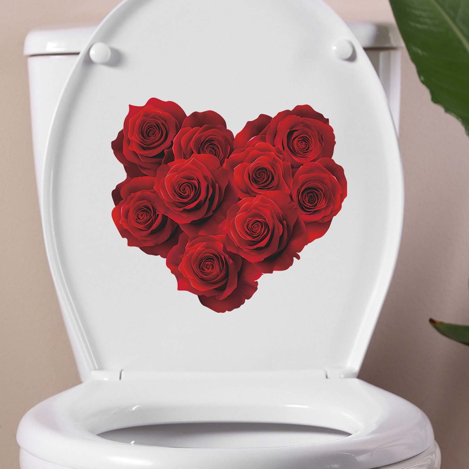weibbin Valentine's Day Red Rose Wall Decals Peel and Stick Wall Art ...