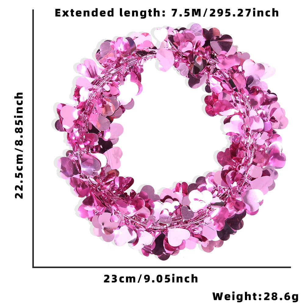 Blateno Valentine's Day Tinsel Garlands - Metallic Fringe Garland with ...