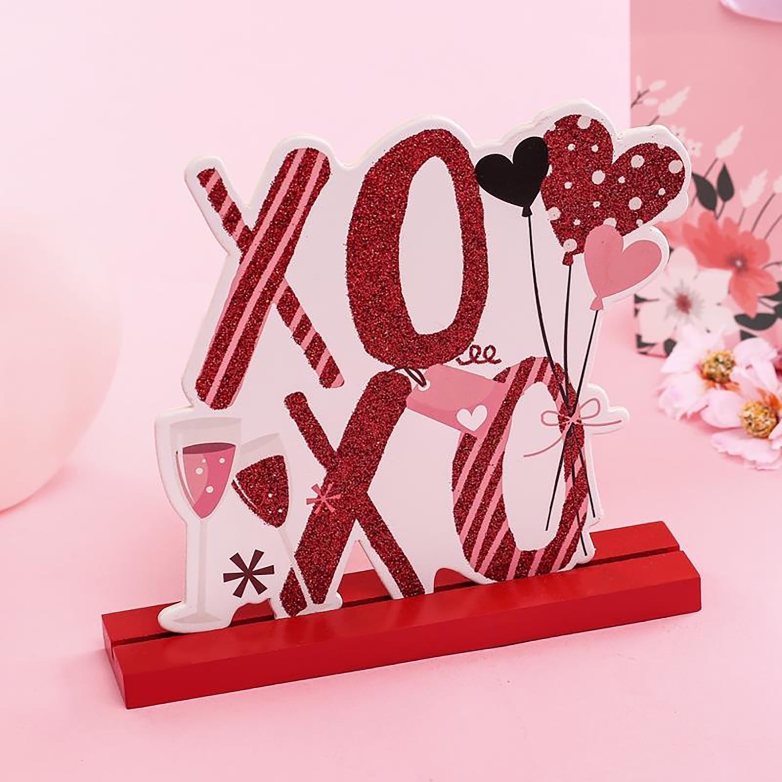 weibbin Wood Love Sign Table Top Decor Freestanding Cutout Block Letter ...