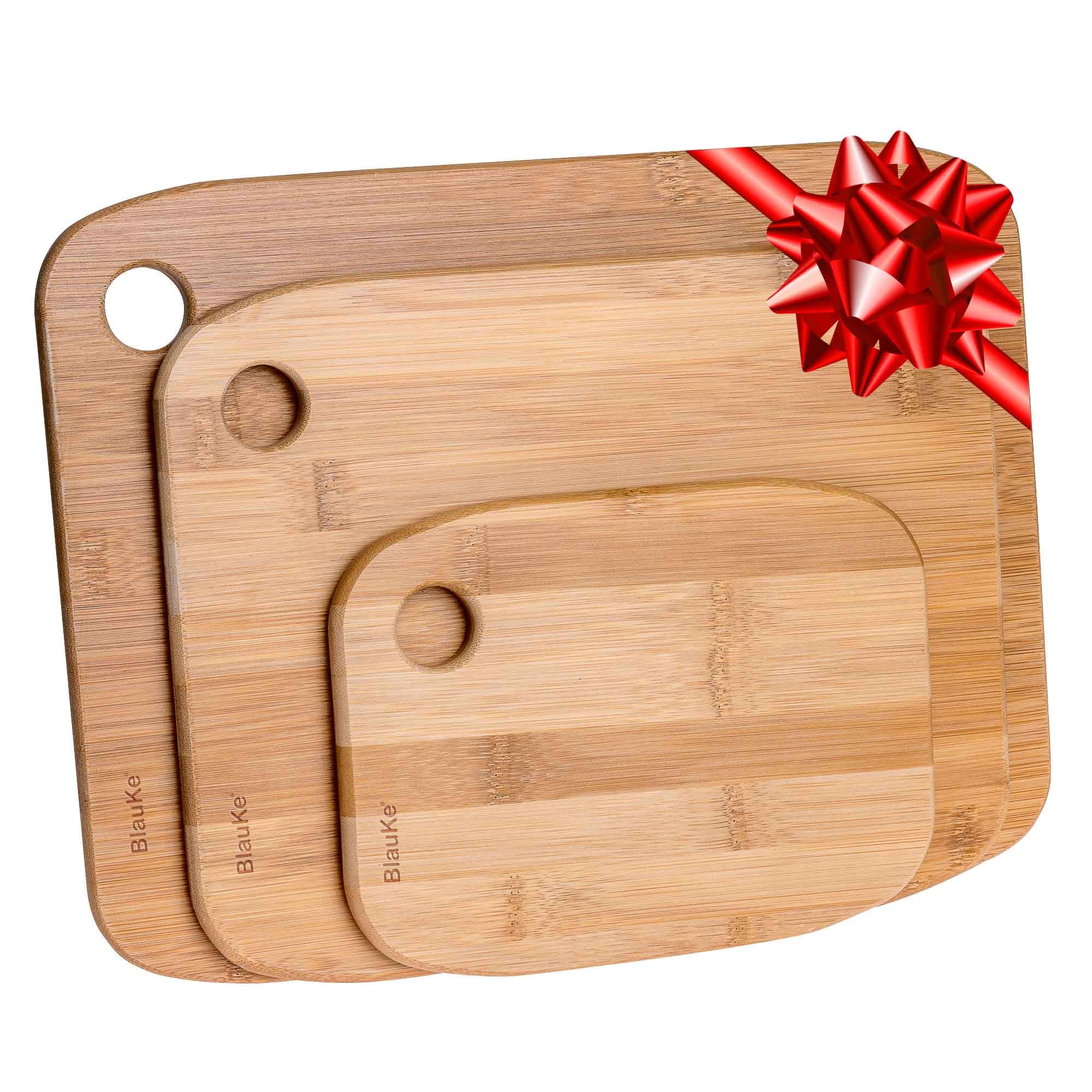 BlauKe® Wood Cutting Boards for Kitchen – Bamboo Cutting Board Set ...