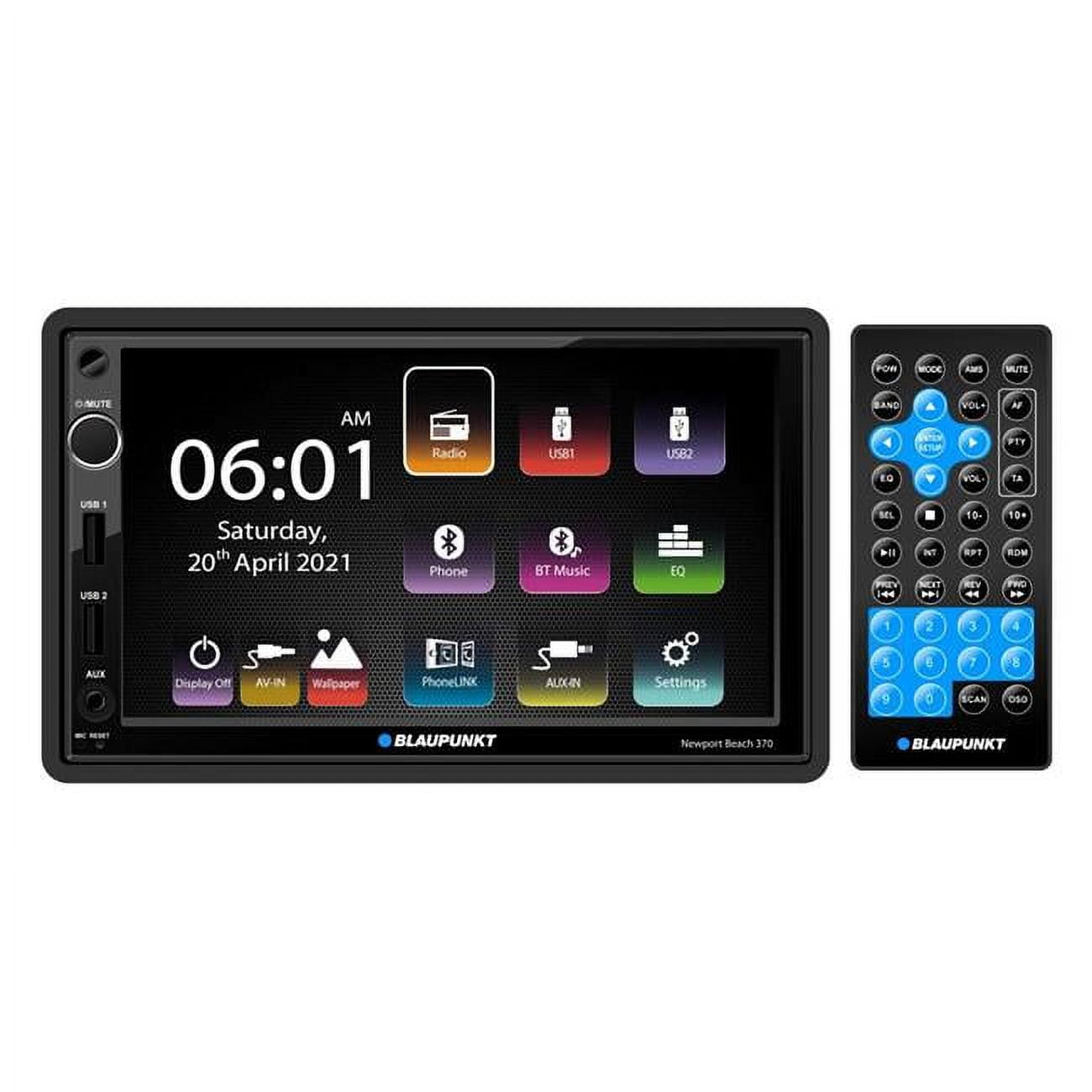 Blaupunkt NEWPORTBEACH370 7 in. Double DIN Mechless Fixed Face ...