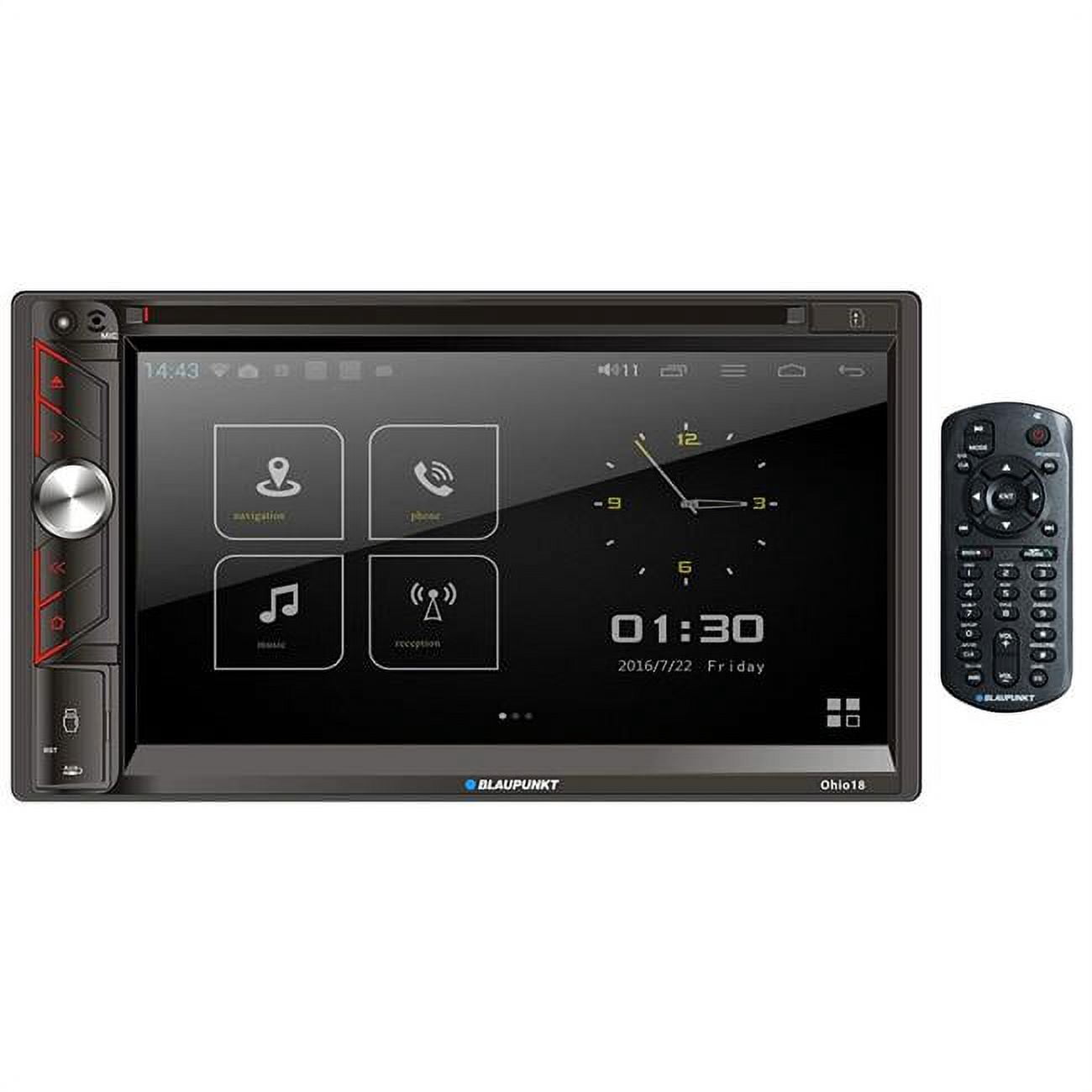 Blaupunkt OHIO18 6.9 in. Double DIN Fixed Face Touchscreen DVD Receiver ...