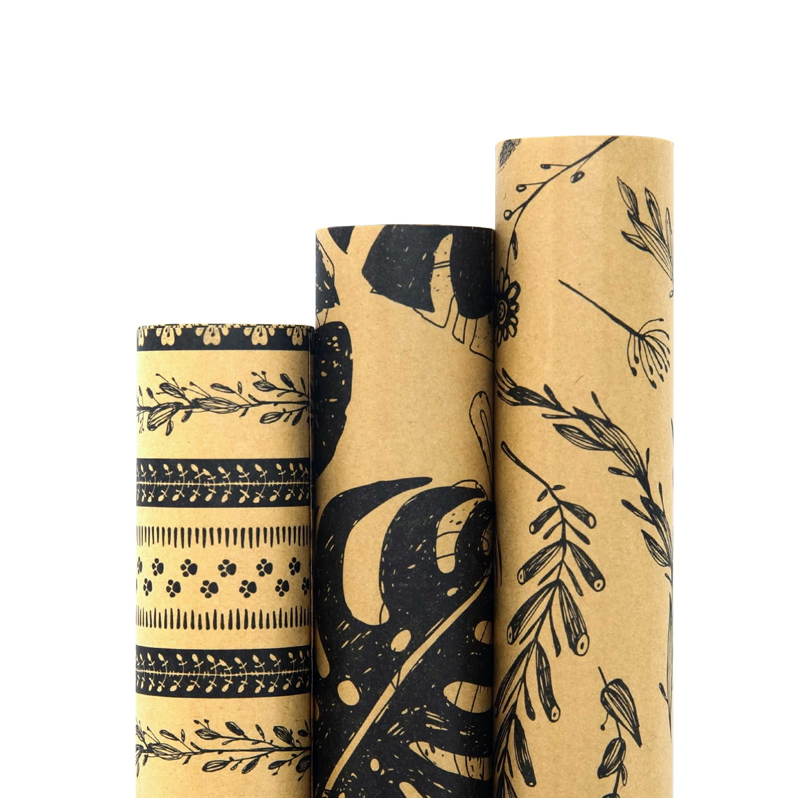 Blavermant Wrapping paper rolls, Kraft Wrapping Paper Mini Roll - 17in ...