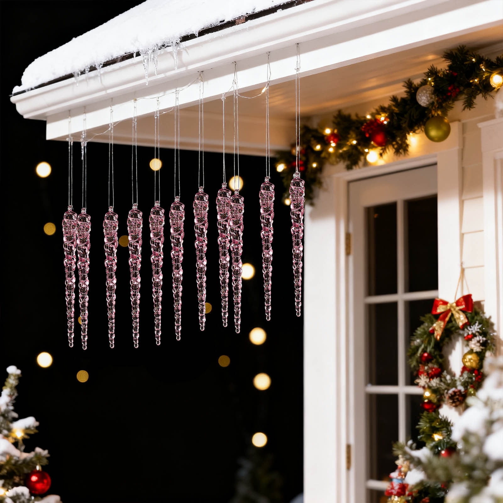 Blaxill Acrylic Crushed Ice Icicle Ornaments | Transparent Frozen Decor ...