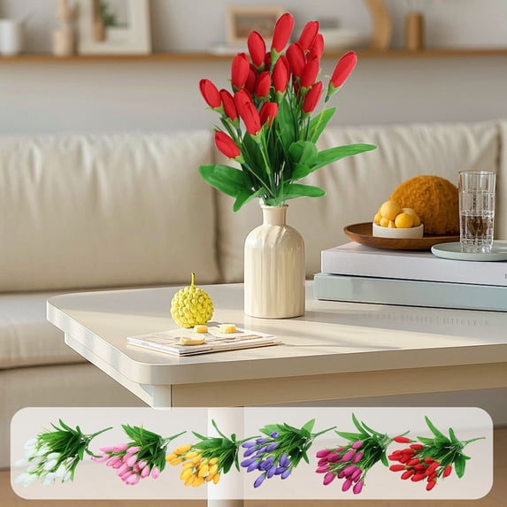 Blaxill Artificial Magnolias | 7 Head Plastic Flower | Lifelike ...