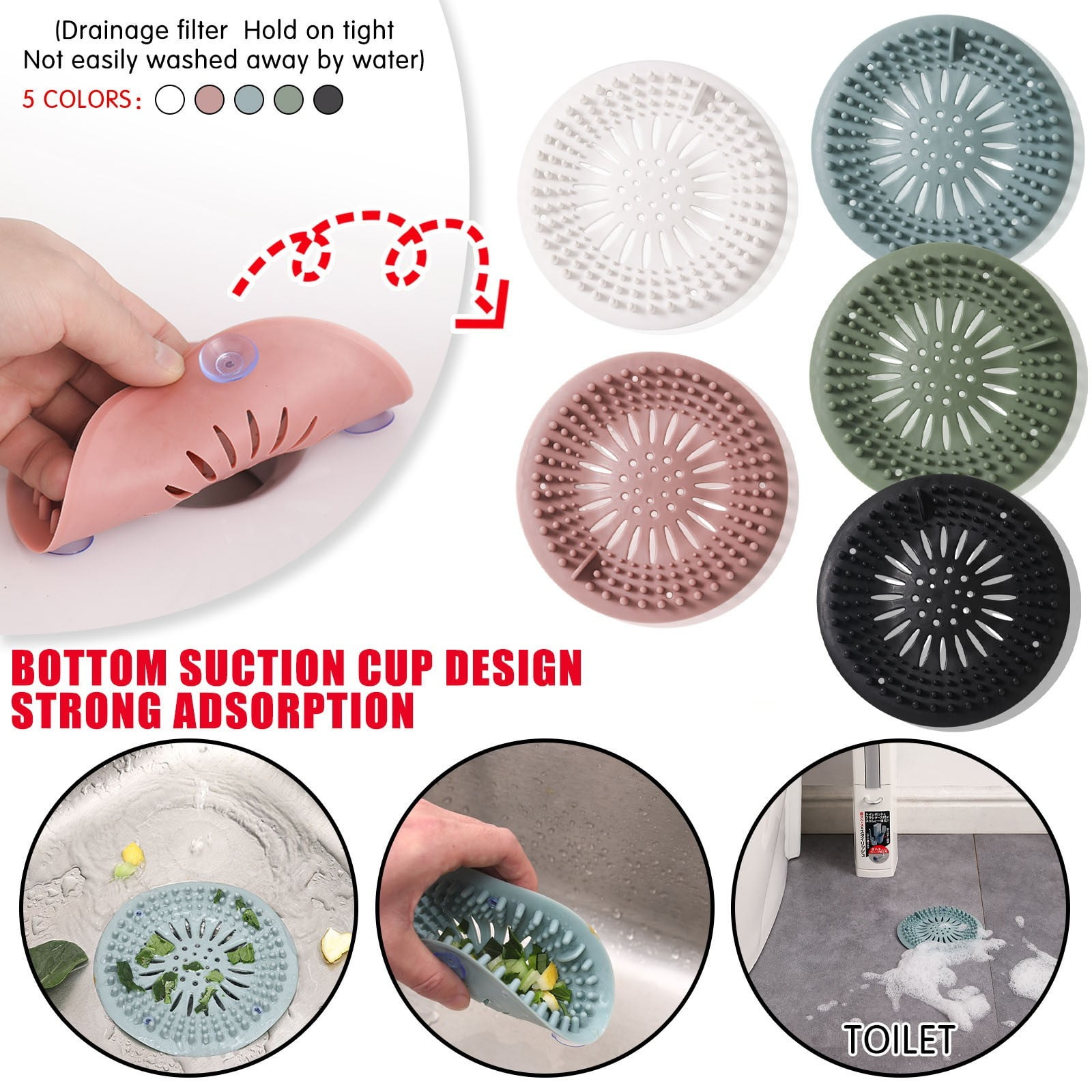 Blaxill Bathroom Hair Sink Filter Screen Sewer Clog Stopper Deodorant ...