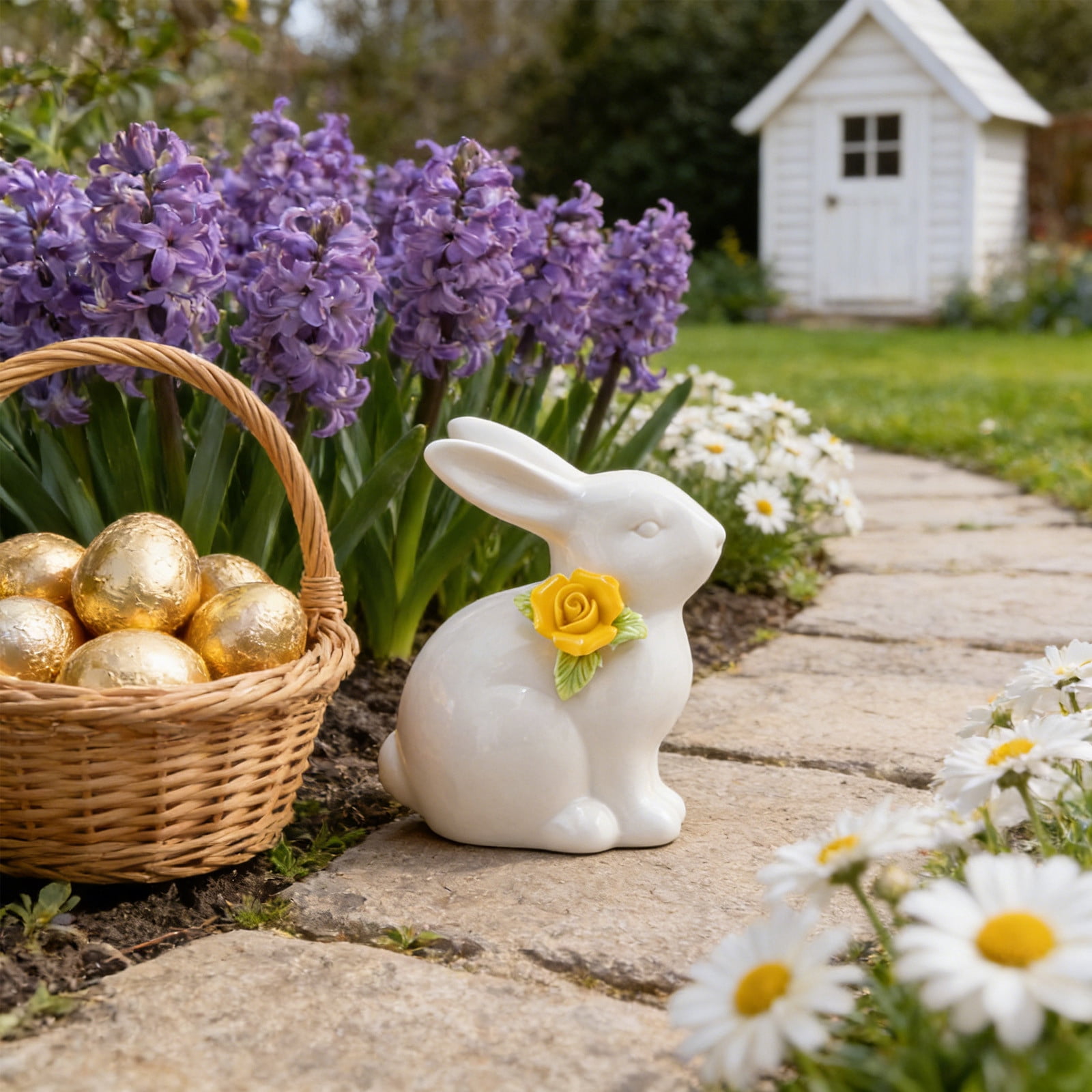 Blaxill Ceramic Bunny Ornament | White Decorative Figurine | 3D Home ...