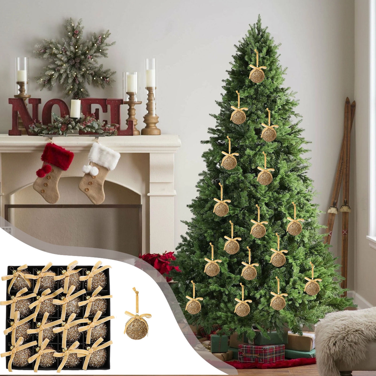 Blaxill Christmas Ball Ornaments Set | 16 Pack Multicolor Foam ...