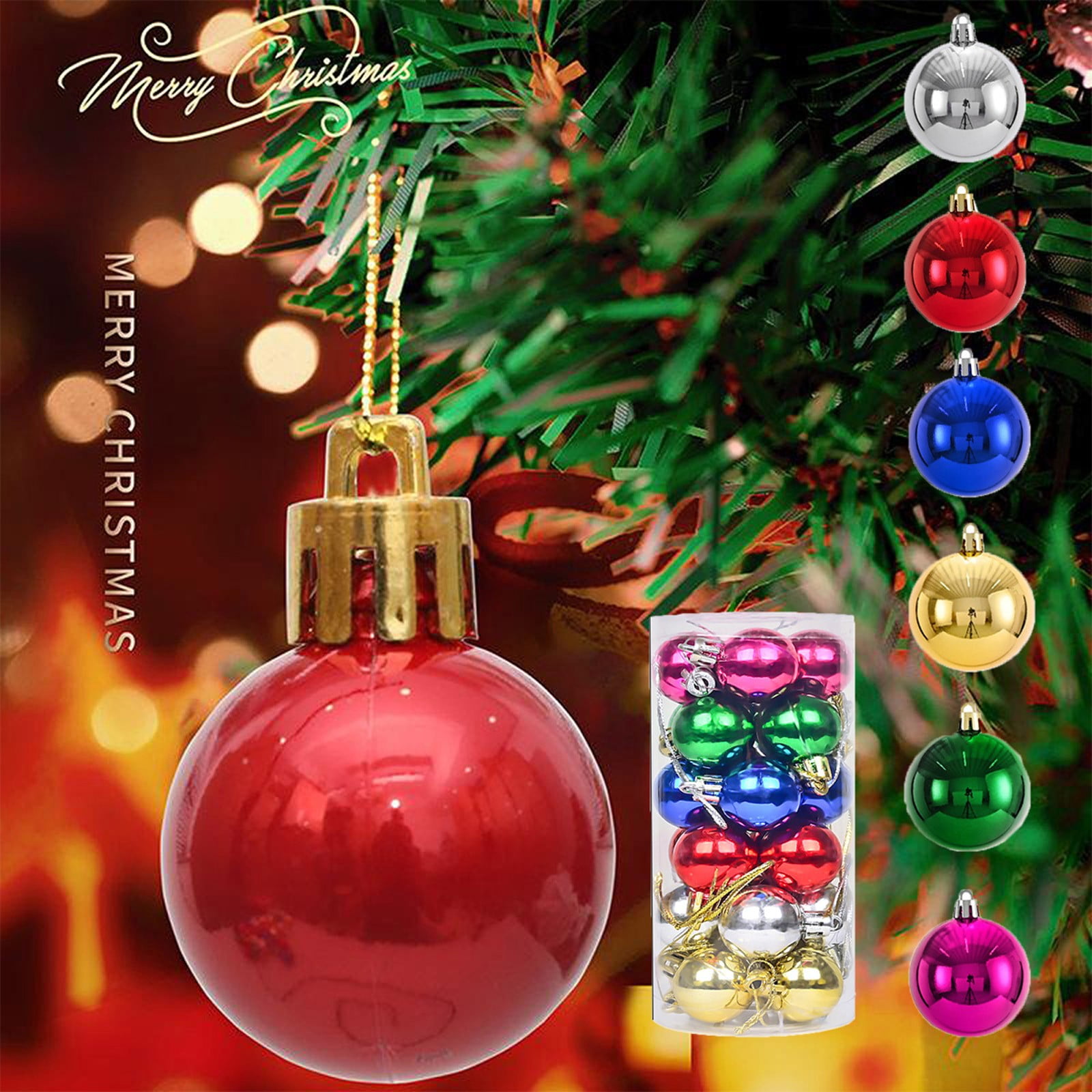 Blaxill Christmas Ball Ornaments Set | 24 Pieces | 3 cm Diameter ...