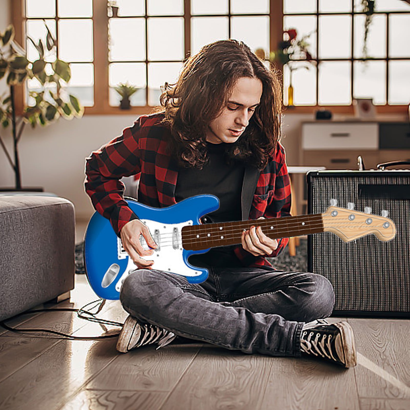 Blaxill on Clearance 16-Inch Guitar Toy for Kids – 4-String Electronic Guitar, Multifunctional ...