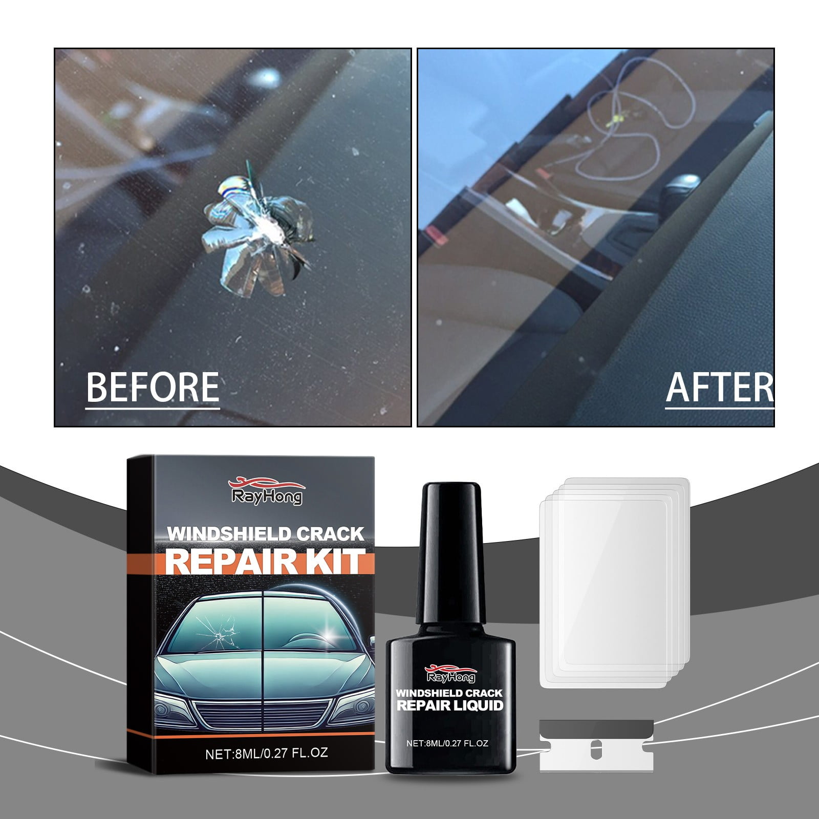 Blaxill Clearance Glass Crack Repair Kit Helps Quickly Penetrate Into Glass Cracks Repair