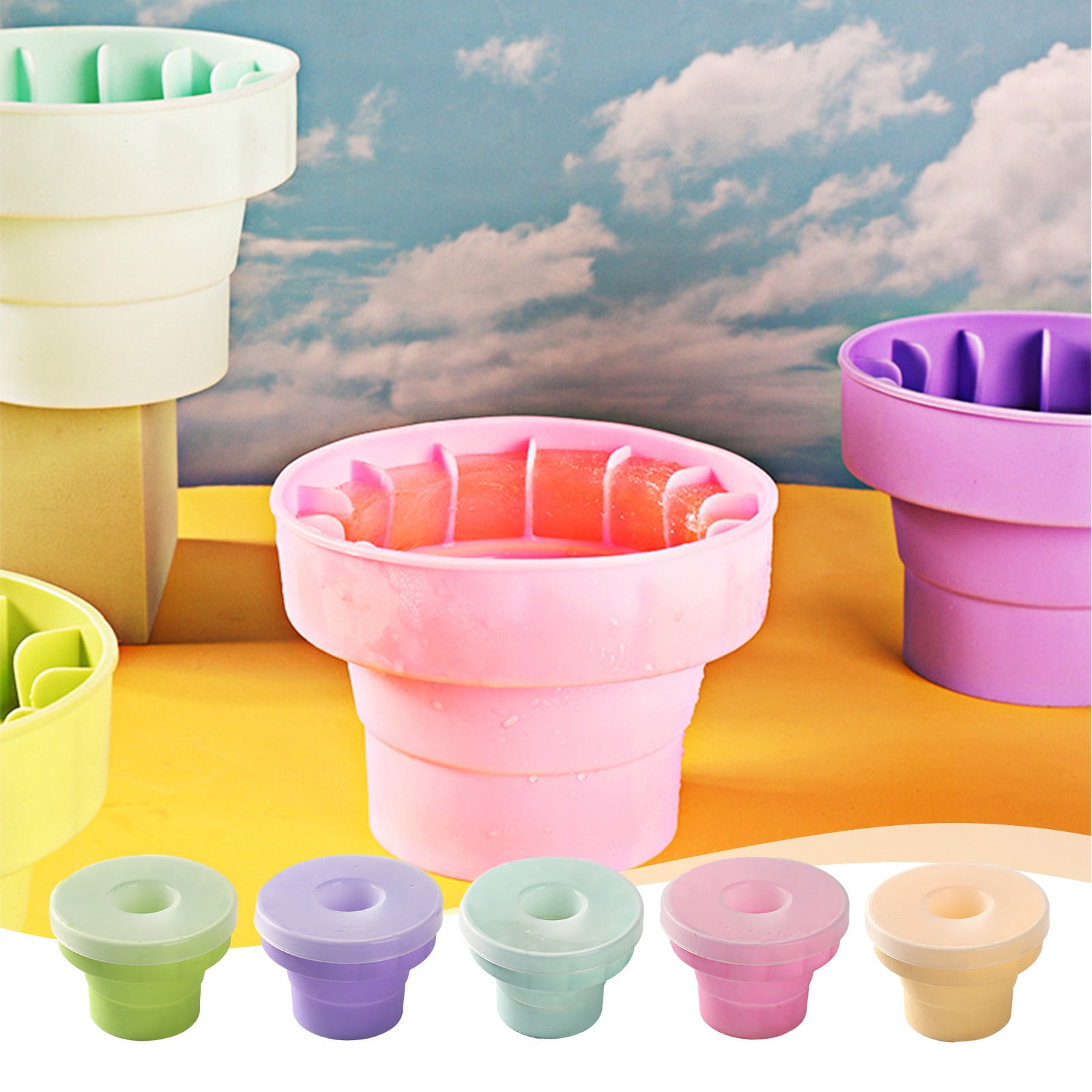 Blaxill Collapsible Ice Cube Mold | Reusable Silicone Popsicle Maker ...