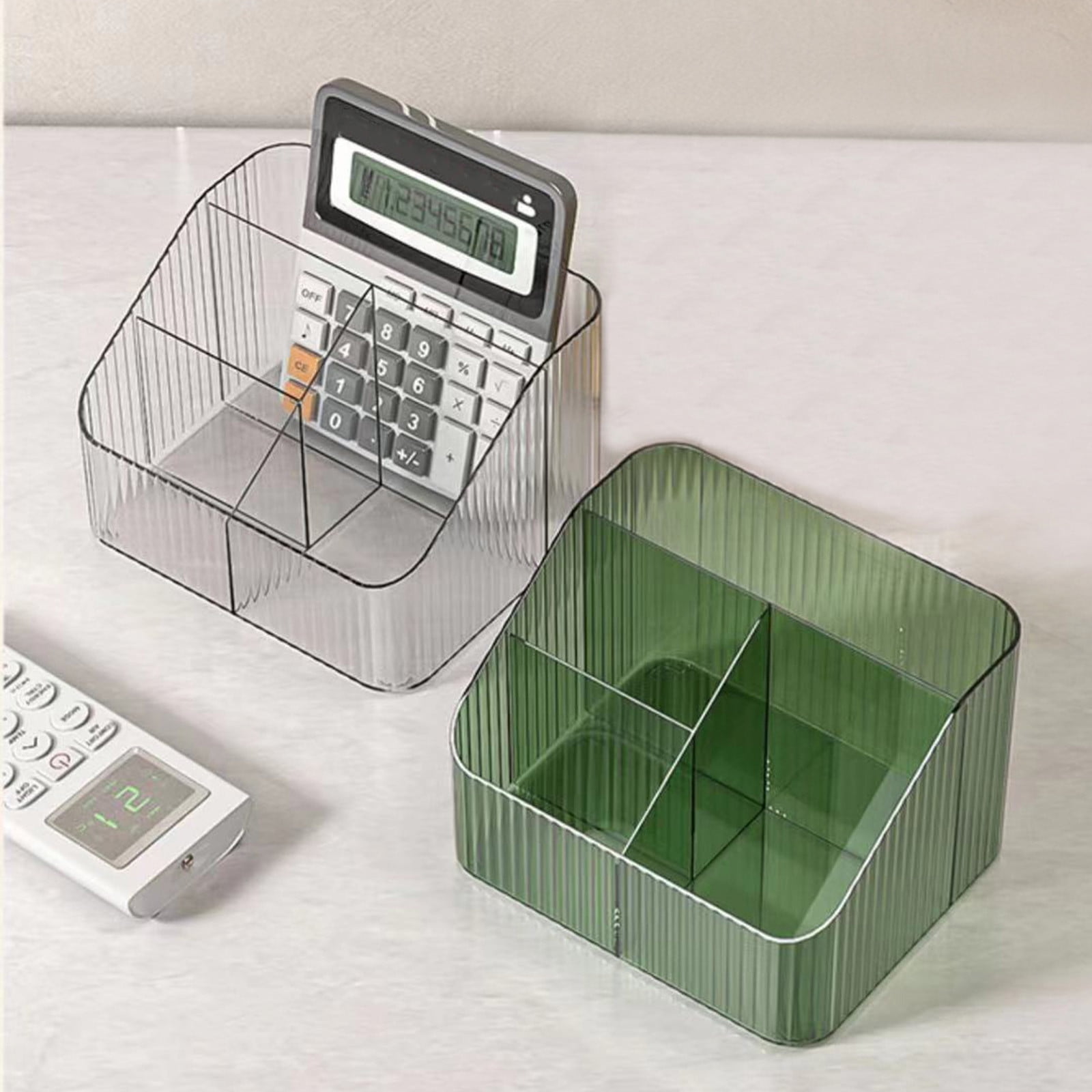 Blaxill Desktop Organizer Storage Box | 4-Grid Plastic Pen Holder ...