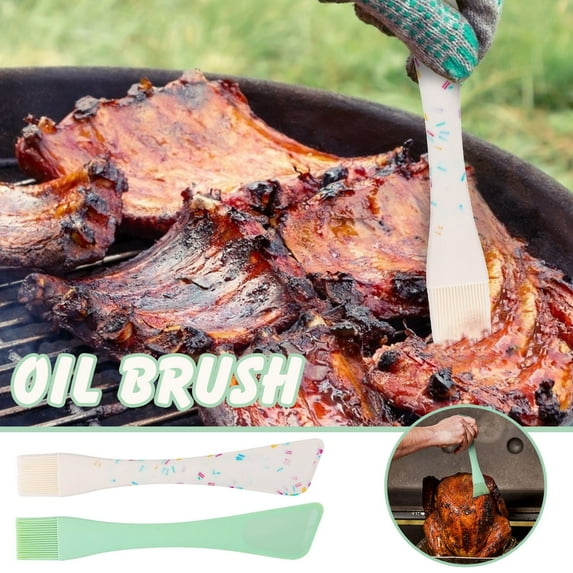 Blaxill Double-Ended Silicone Spatula and Barbecue Brush Set | Heat ...