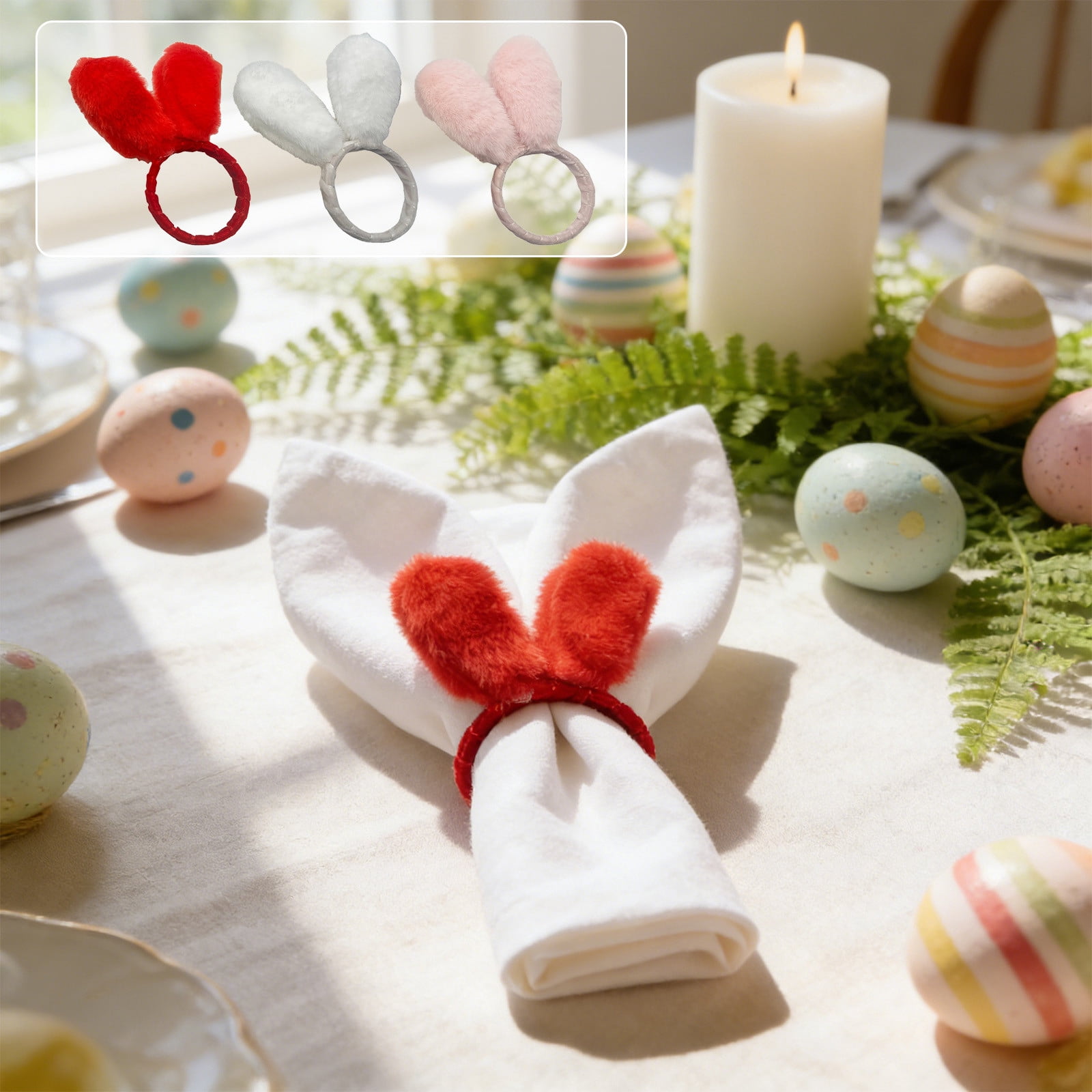 Blaxill Easter Napkin Rings Bunny Decorations | Western Style Napkin ...