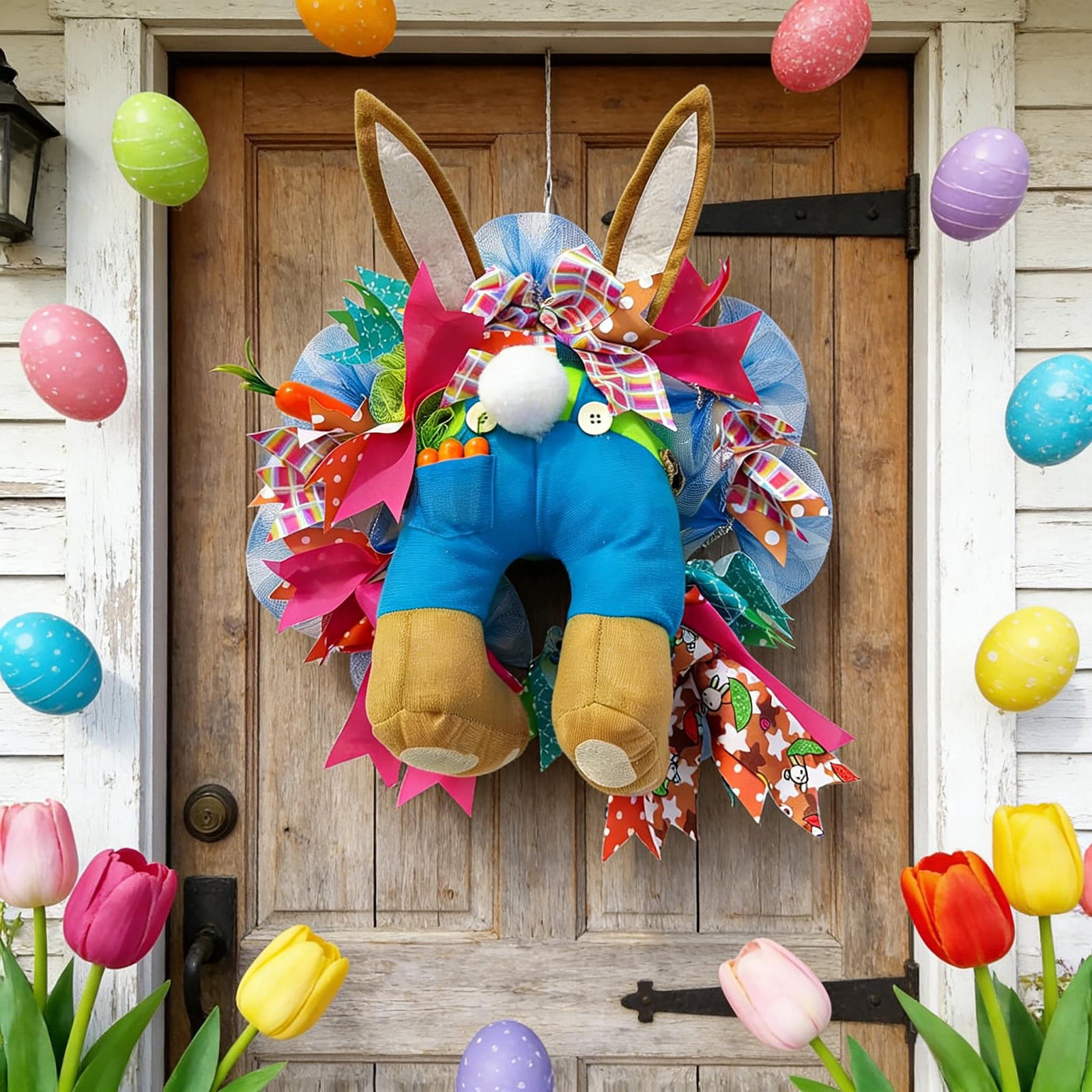 Blaxill Easter Wreath, Bunny Shaped, Front Door Decor, Spring ...