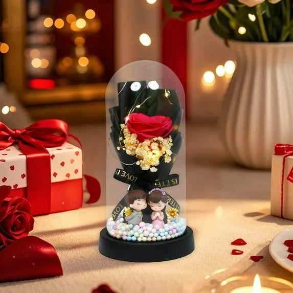 Blaxill Everlasting Glass Rose Bouquet Soap Flowers | Decorative Blue ...