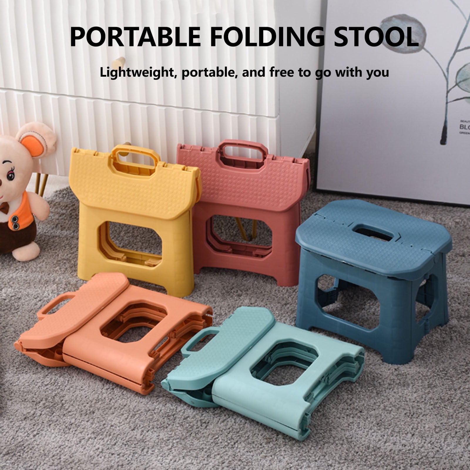 Blaxill Folding Stool Portable Heavy Duty Step Chair | Non-Slip Plastic ...
