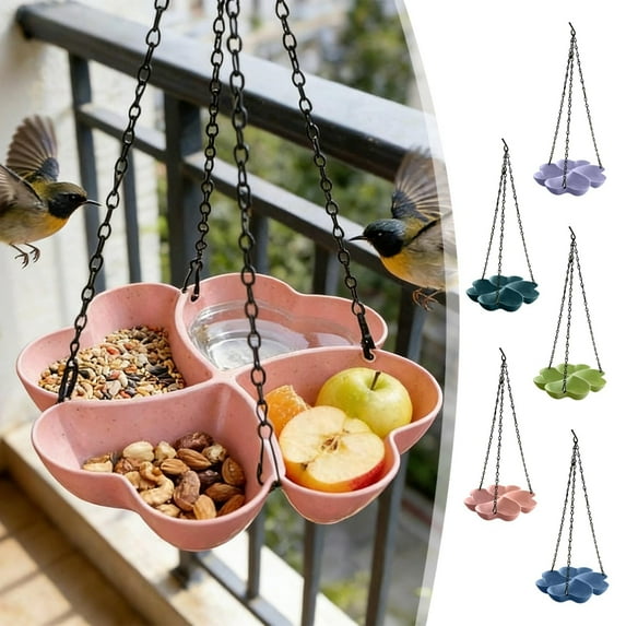 Blaxill Four-Leaf Clover Shaped Hanging Bird Feeder | Double ...