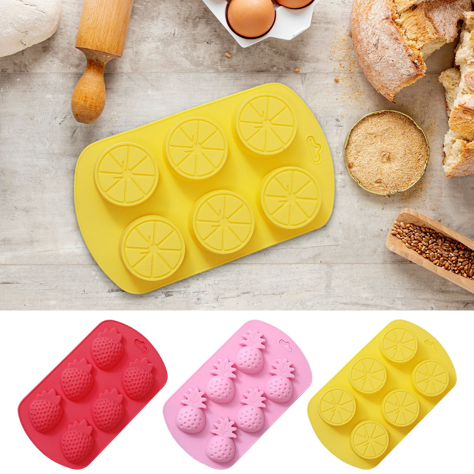 Blaxill Fruit Shape Ice Cube Mold Food Grade Silicone | Flexible Non ...