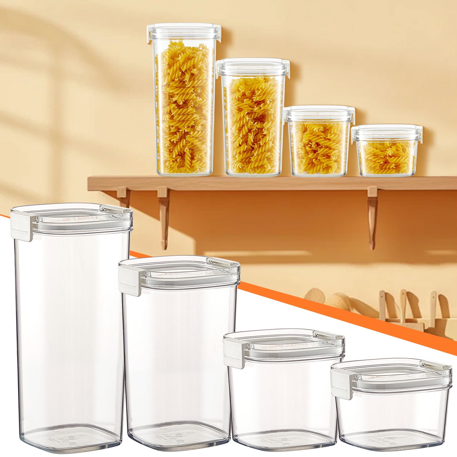 Blaxill Grain Storage Jar | Transparent Plastic Double Sealed Container ...