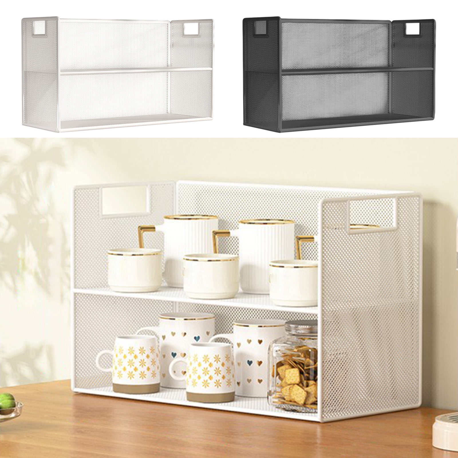 Blaxill Iron Desktop Organizer Shelf | Double Layer Storage Rack ...