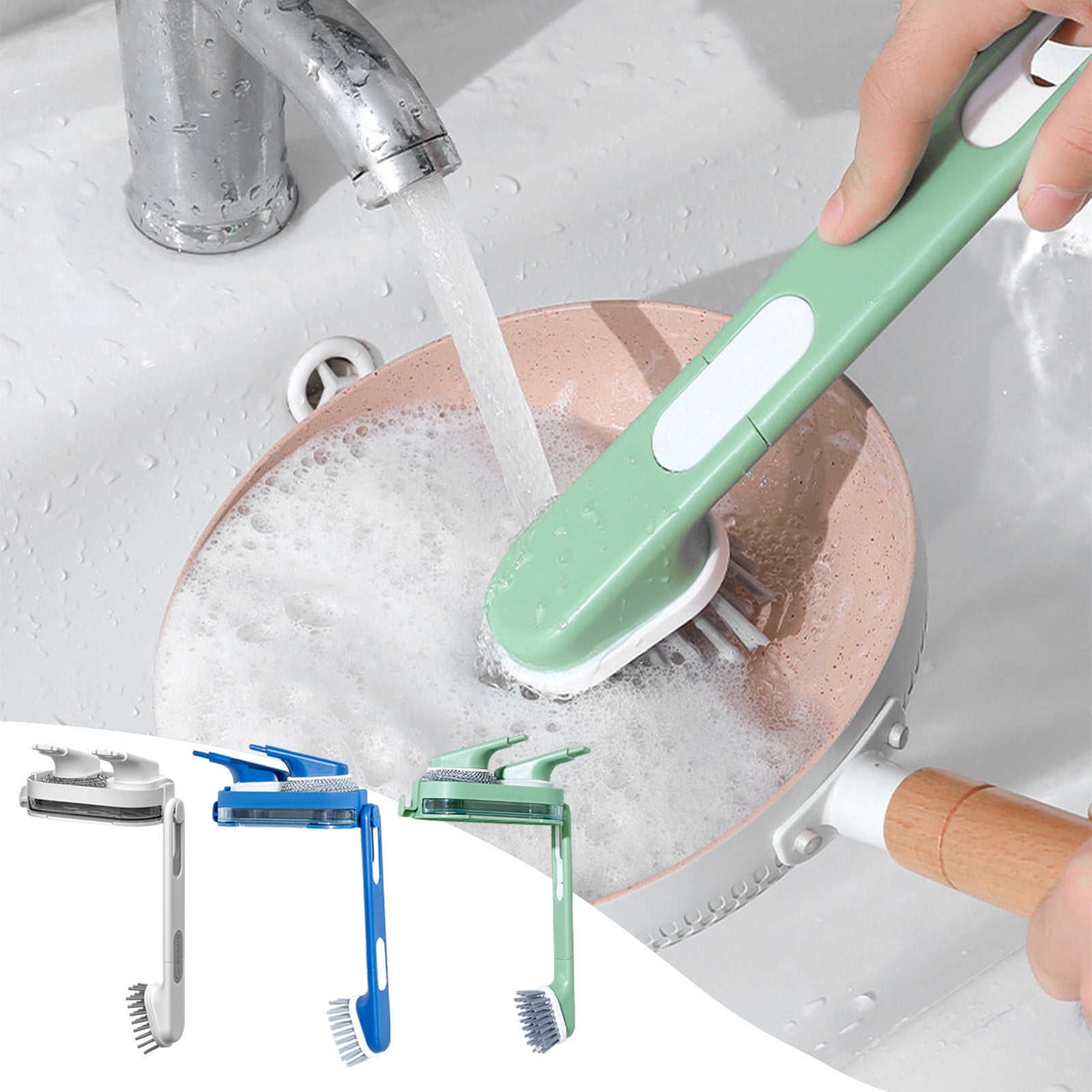 Blaxill Kitchen Scrub Brush Set with Replacement Heads | 1 Handle, 3 ...