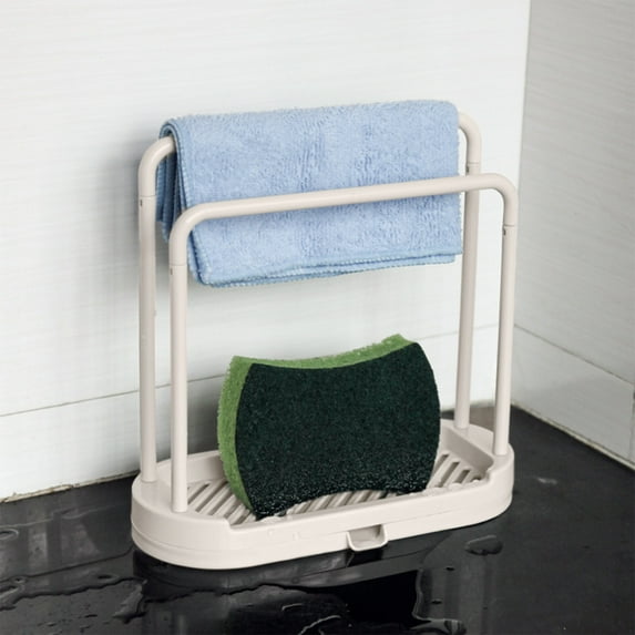 Blaxill Kitchen Sink Rack Organizer | Dual-Bar Plastic Dishcloth ...