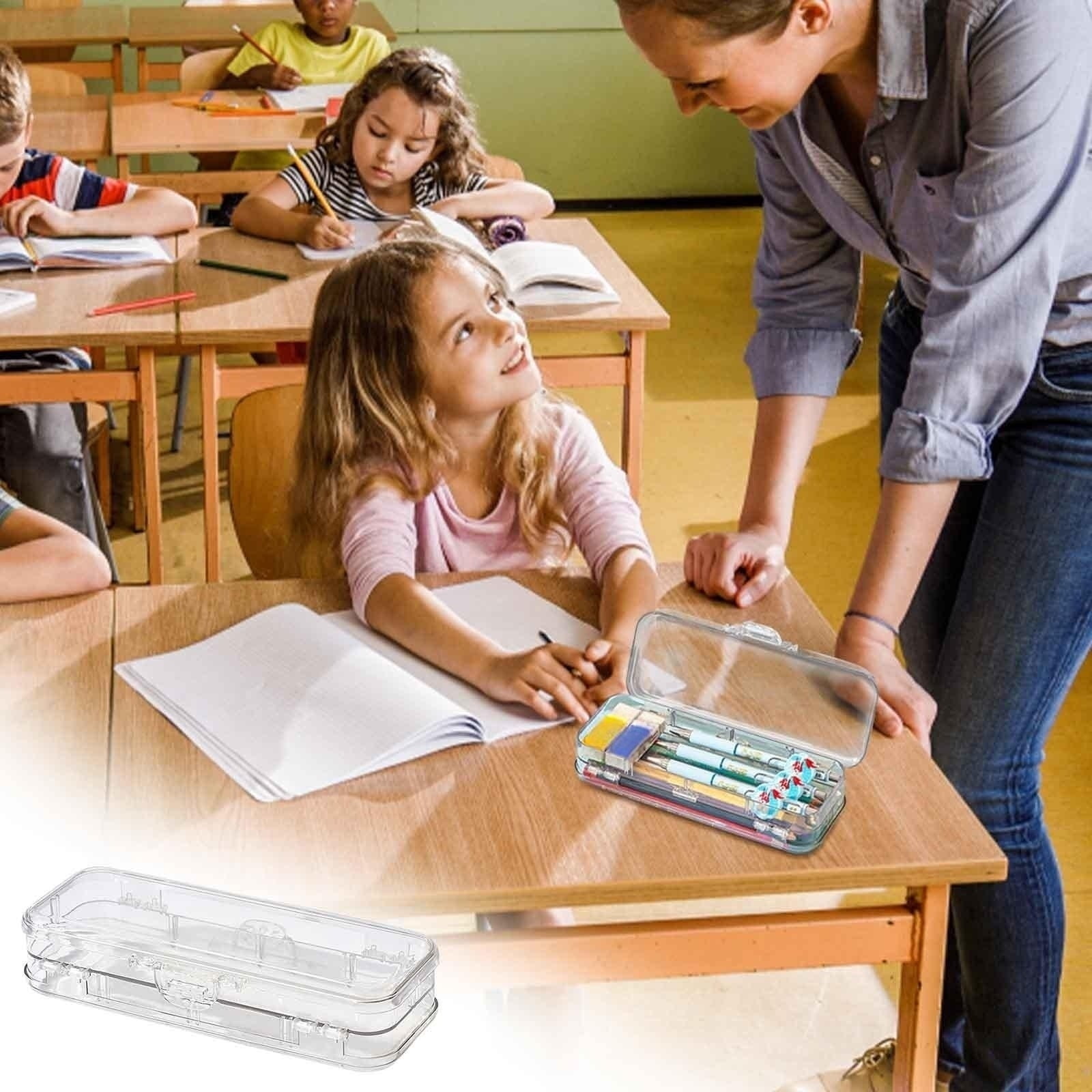 Blaxill Large Capacity Transparent Pencil Case | ABS Plastic | Handheld ...