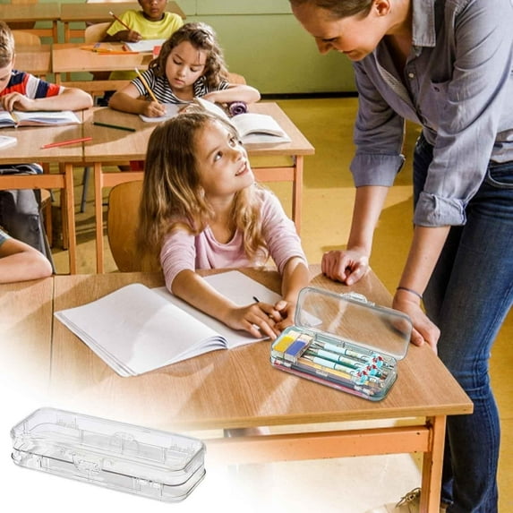 Blaxill Large Capacity Transparent Pencil Case | ABS Plastic | Handheld ...