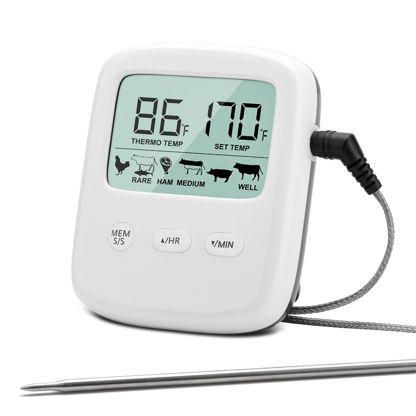 Blaxill Meat Thermometer - High-Precision Large LCD Digital Cooking ...