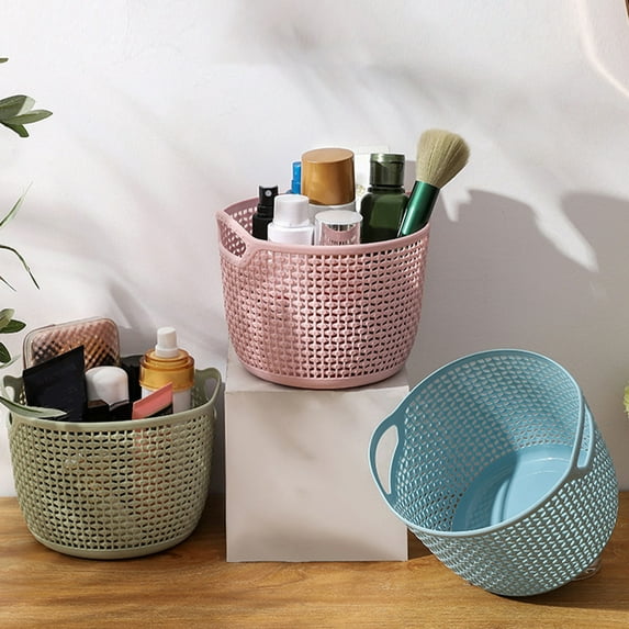 Blaxill Plastic Imitation Rattan Desktop Storage Basket | Organizer Bin ...