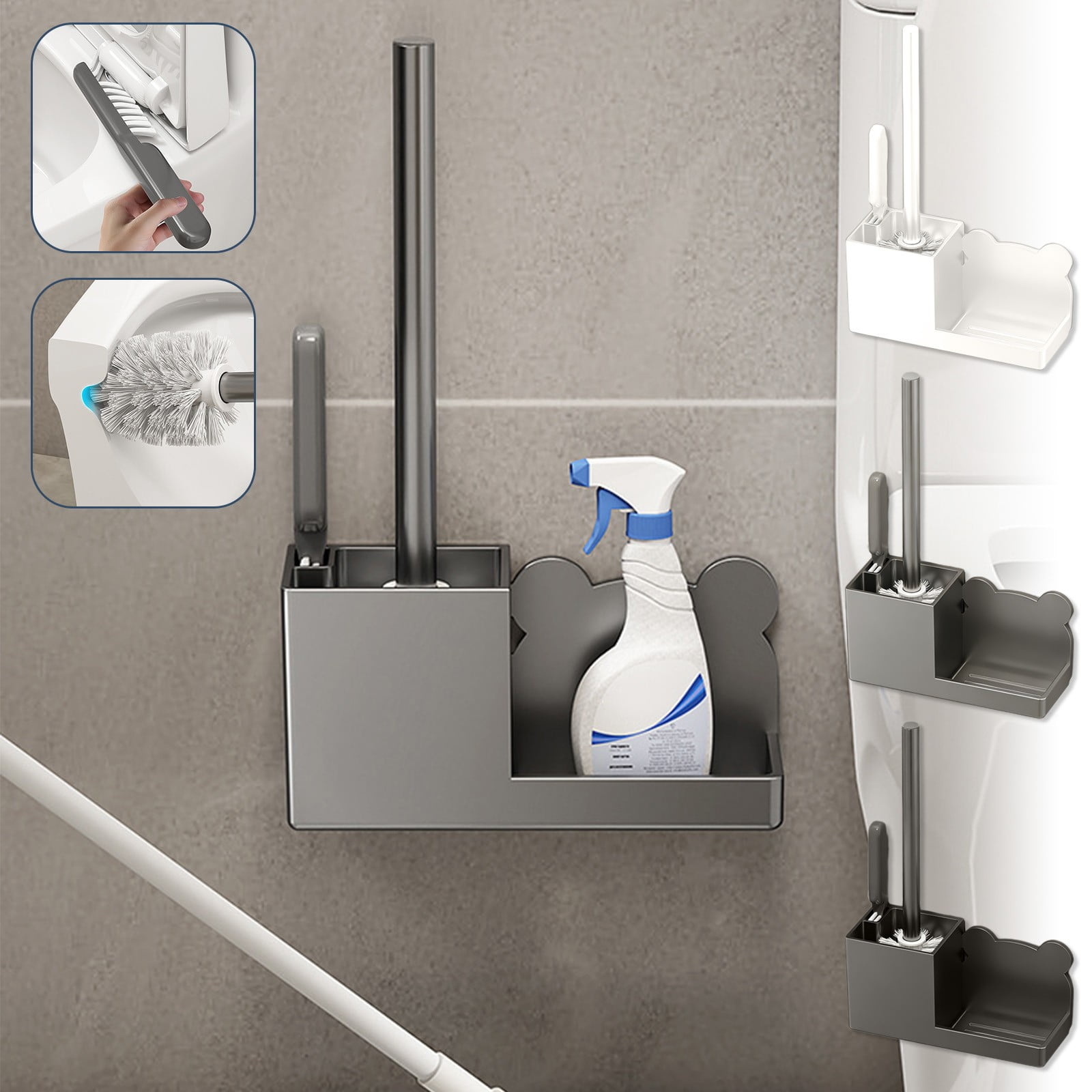 Blaxill Plastic Toilet Brush Holder | Wall Mounted, No Drill ...