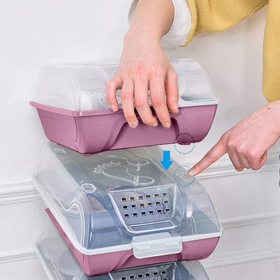Blaxill Plastic Transparent Shoe Storage Organizer Box | Stackable ...