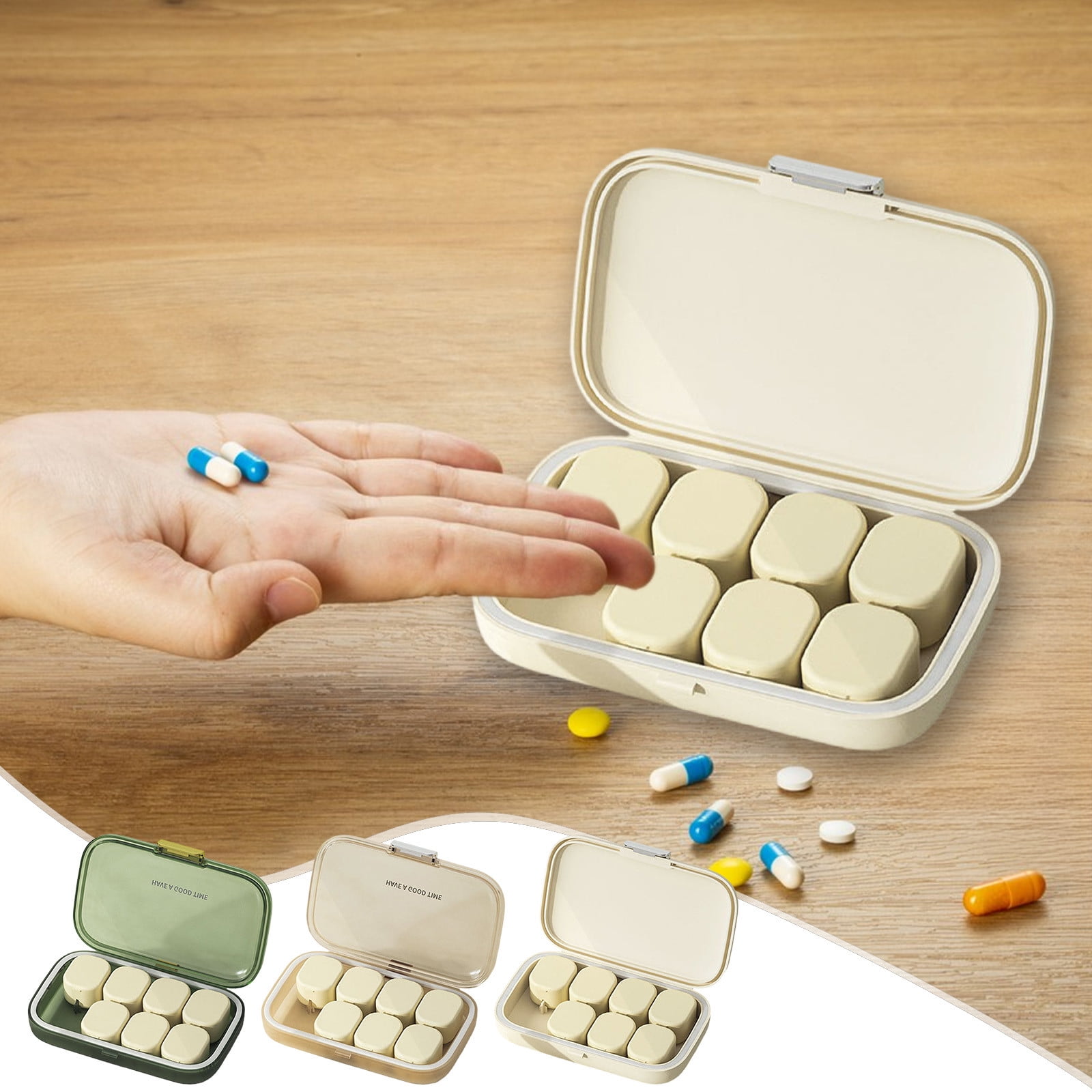 Blaxill Portable Storage Box Organizer | 8 Compartments Pill Case with ...