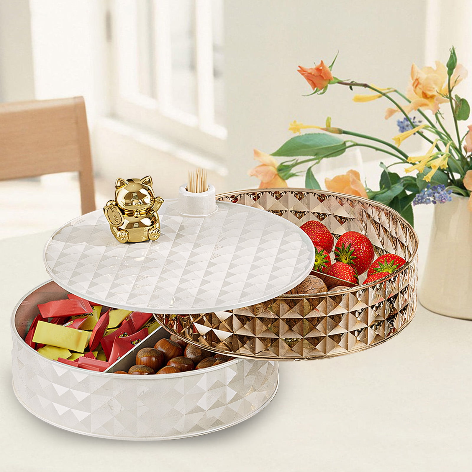 Blaxill Rotating Dry Fruit Storage Box | Multi-Layered Divided Snack ...